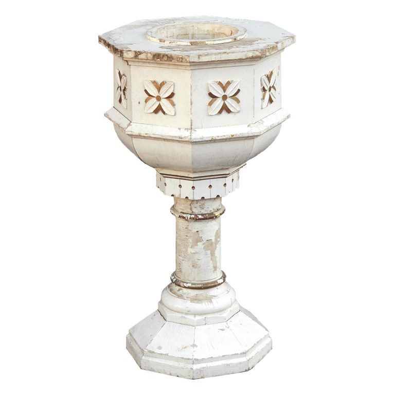 Hand-Carved Birch Base Planter or Font For Sale at 1stDibs | birch font ...