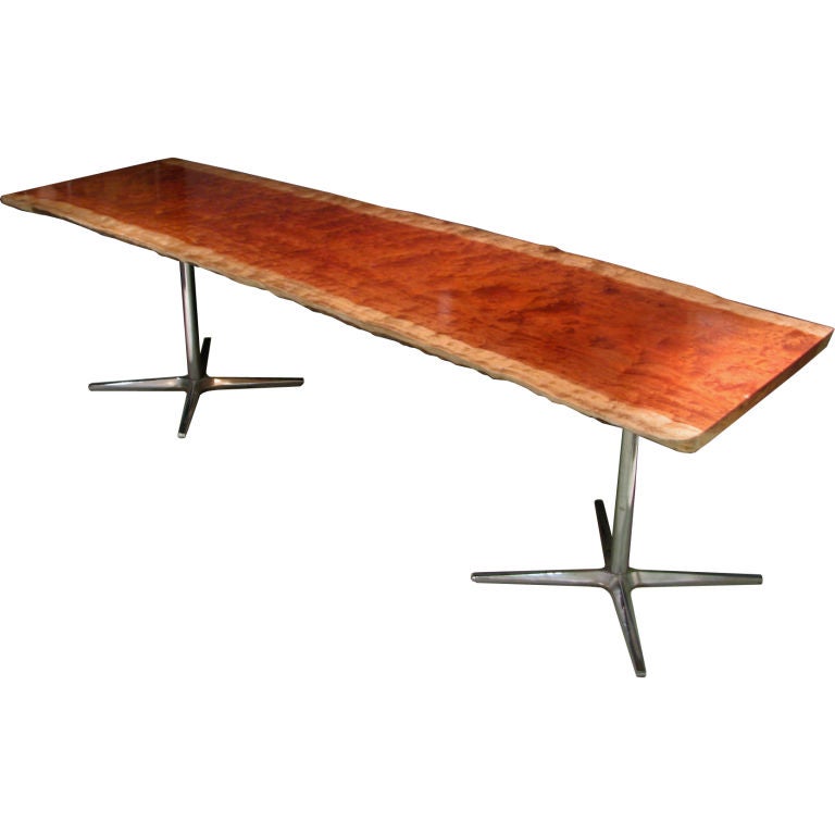 Live Edge African Bubinga Slab Table at 1stDibs