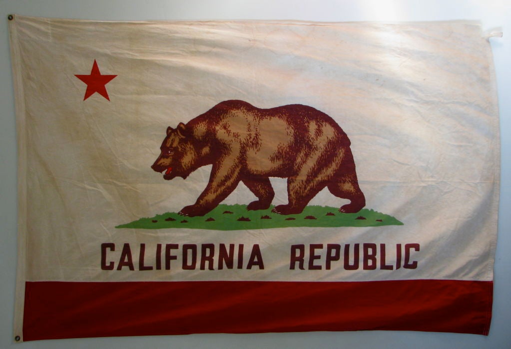 Massive California Republic State Flag 1940's at 1stDibs
