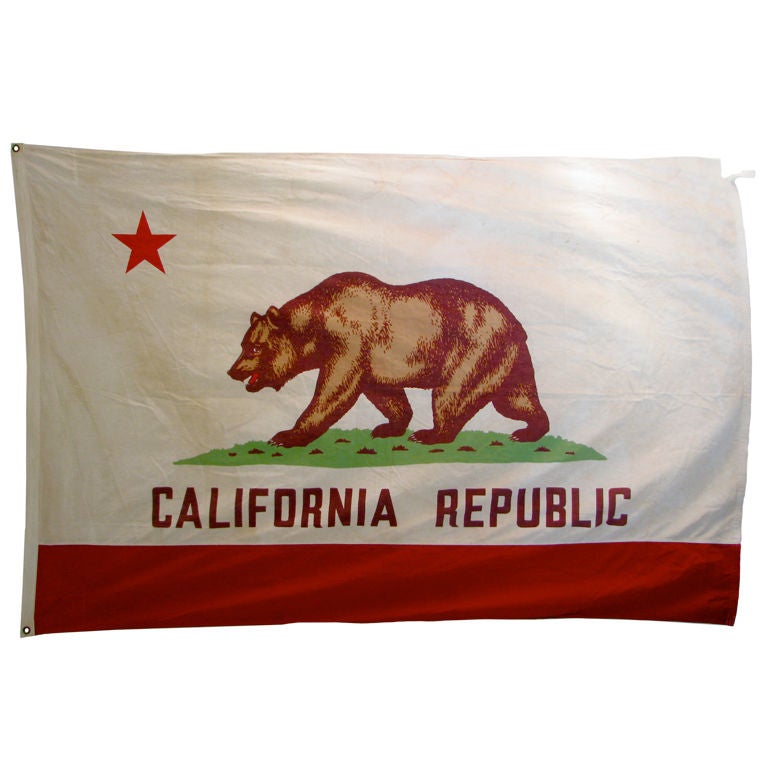 Massive California Republic State Flag 1940's at 1stDibs