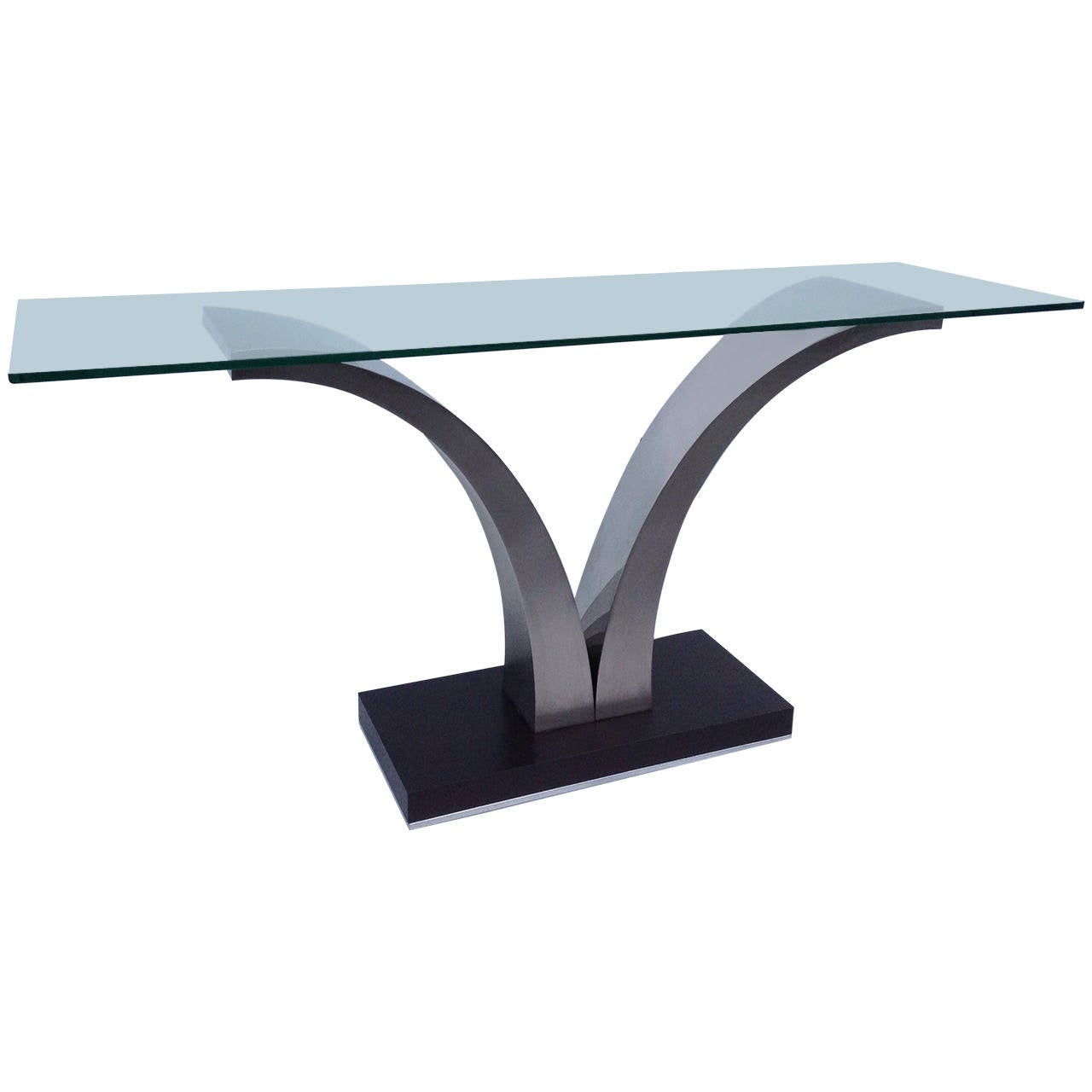 V Base Floating Console Table For Sale at 1stdibs