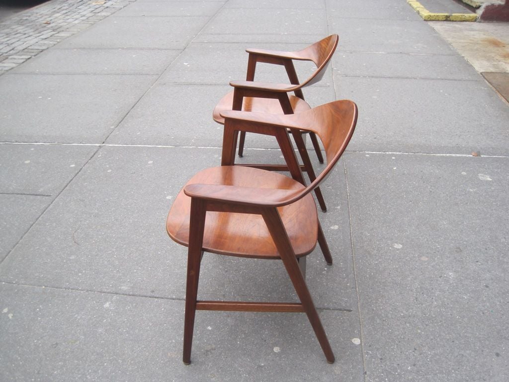 Exceptional Pair of Bent Wood Arm Chairs at 1stDibs