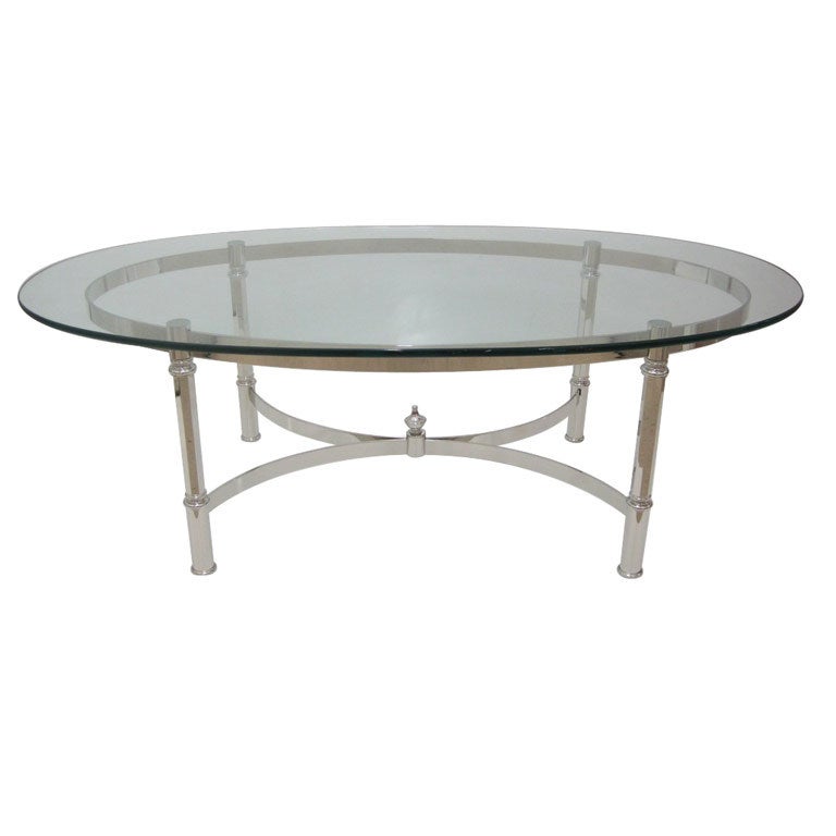 Nickel Cocktail Table Attributed to La Barge For Sale at 1stDibs