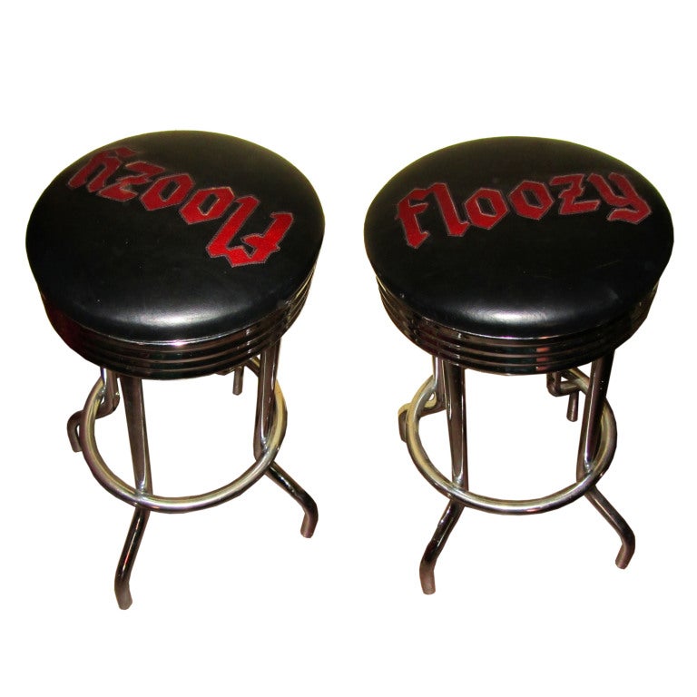 Pair Vintage "KING BABY" Bar Stools at 1stDibs