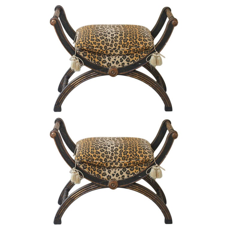 Pair of X Stools For Sale at 1stDibs