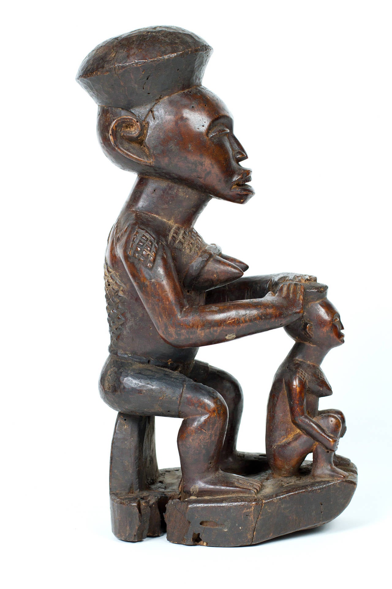Wooden Carved Statue of Bakongo or Kongo Tribe Maternity Figure For ...