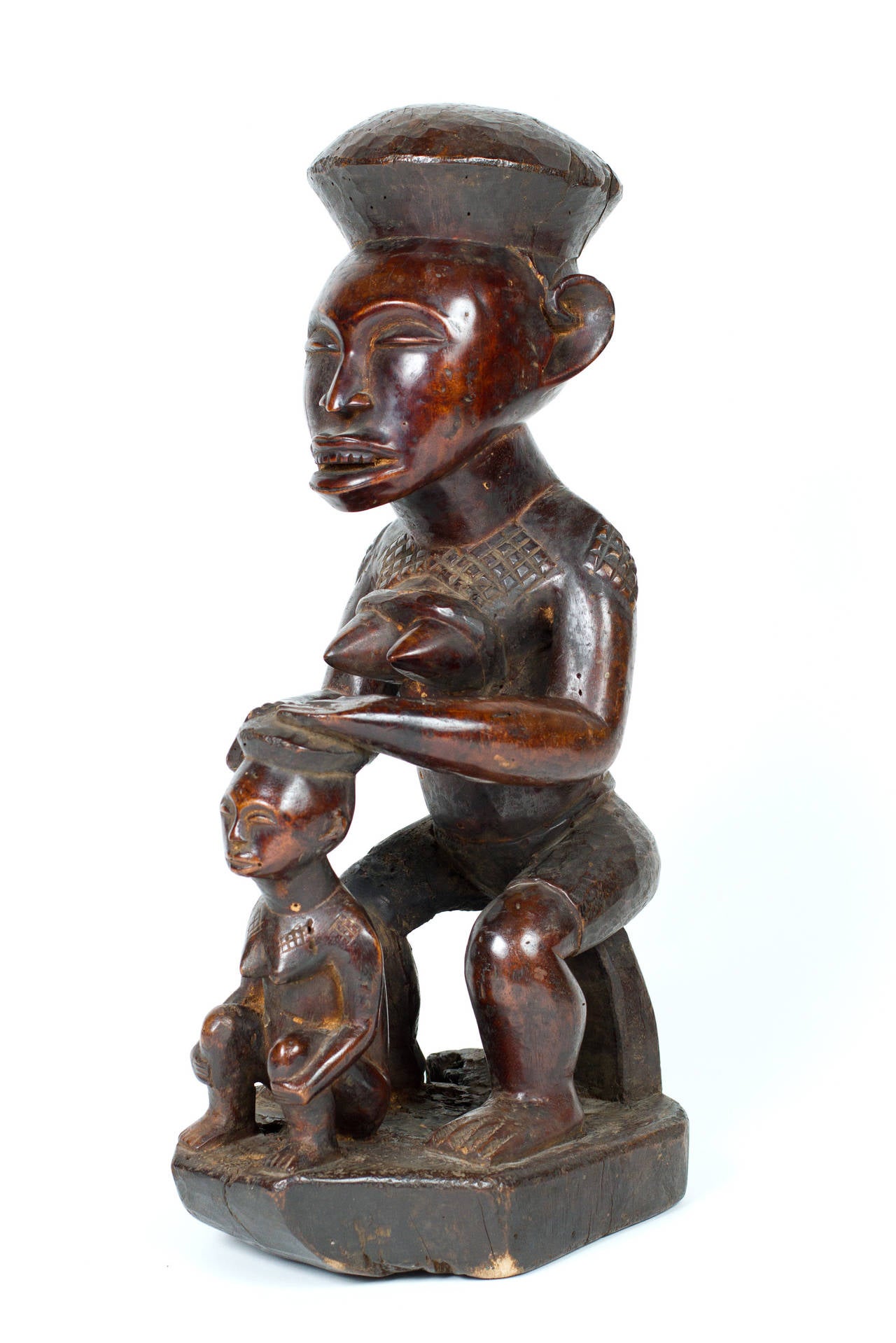 Wooden Carved Statue of Bakongo or Kongo Tribe Maternity Figure For ...