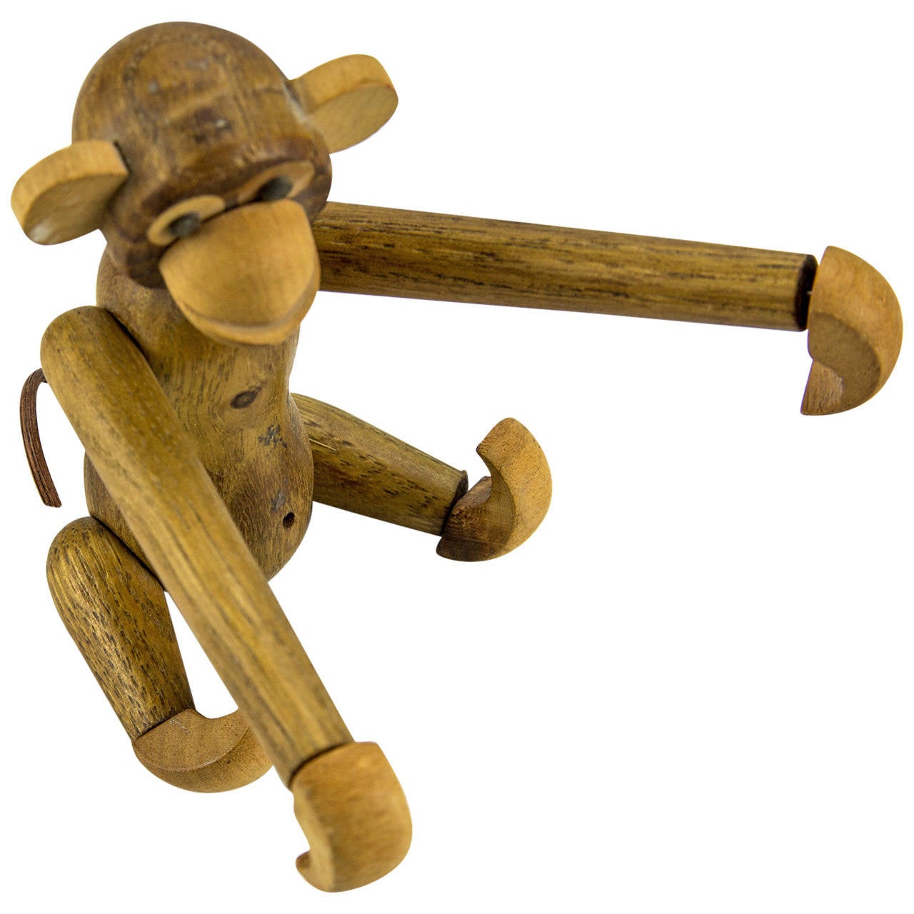 Mid-Century Modern Articulated Wood Toy Monkey at 1stDibs