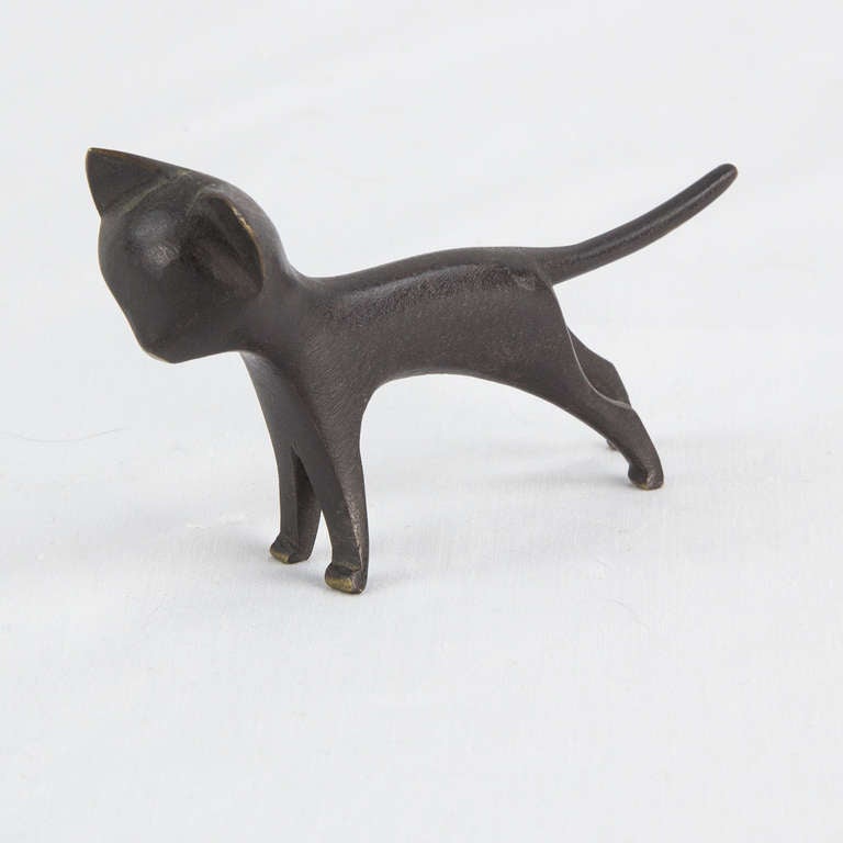 Wiener Werkstätte Hagenauer Art Deco Vienna Bronze Cat Sculpture at ...