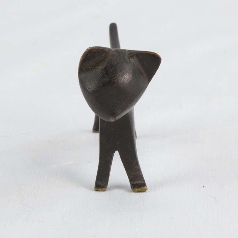 Wiener Werkstätte Hagenauer Art Deco Vienna Bronze Cat Sculpture at 1stdibs