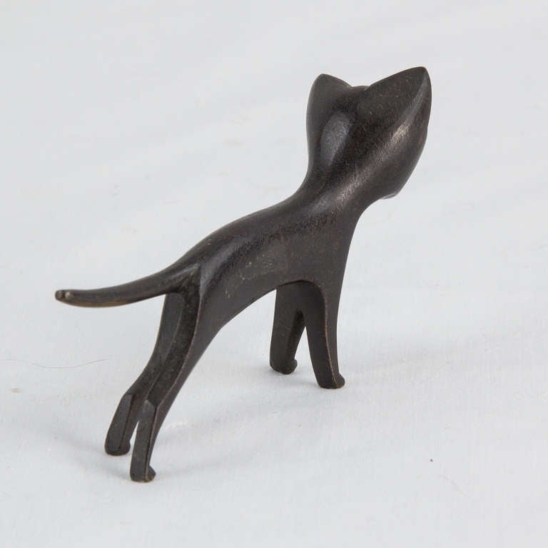 Wiener Werkstätte Hagenauer Art Deco Vienna Bronze Cat Sculpture at ...
