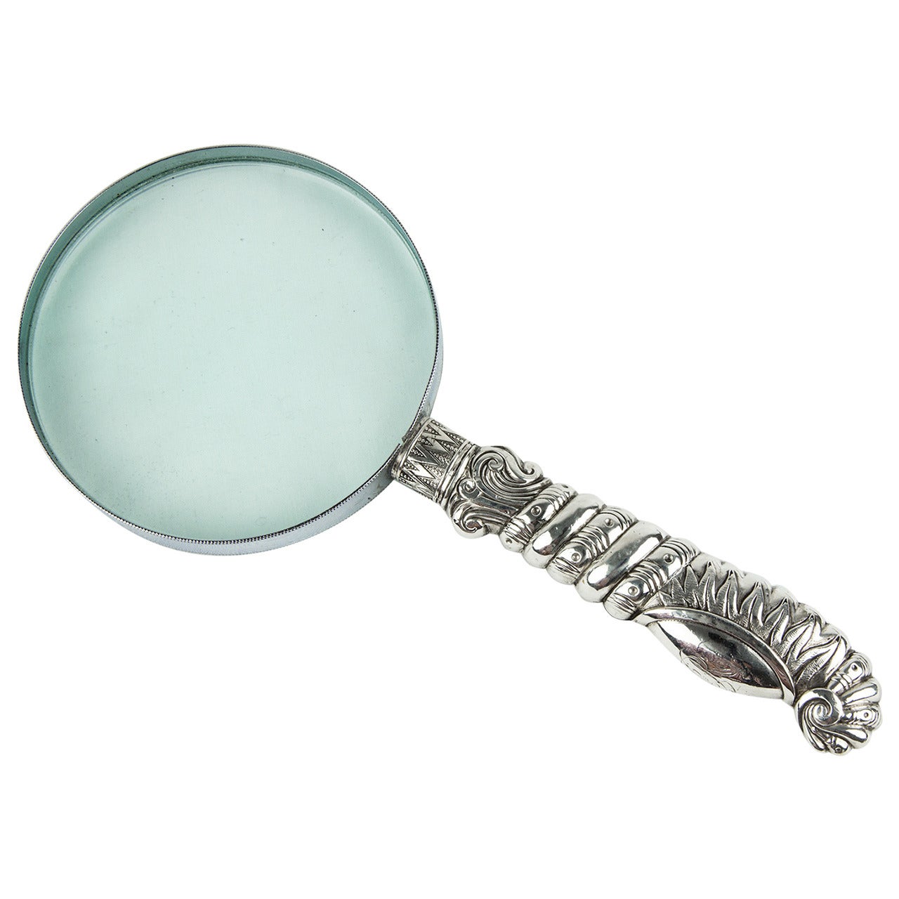 Antique Sterling Silver Grip Handle Magnifier at 1stDibs