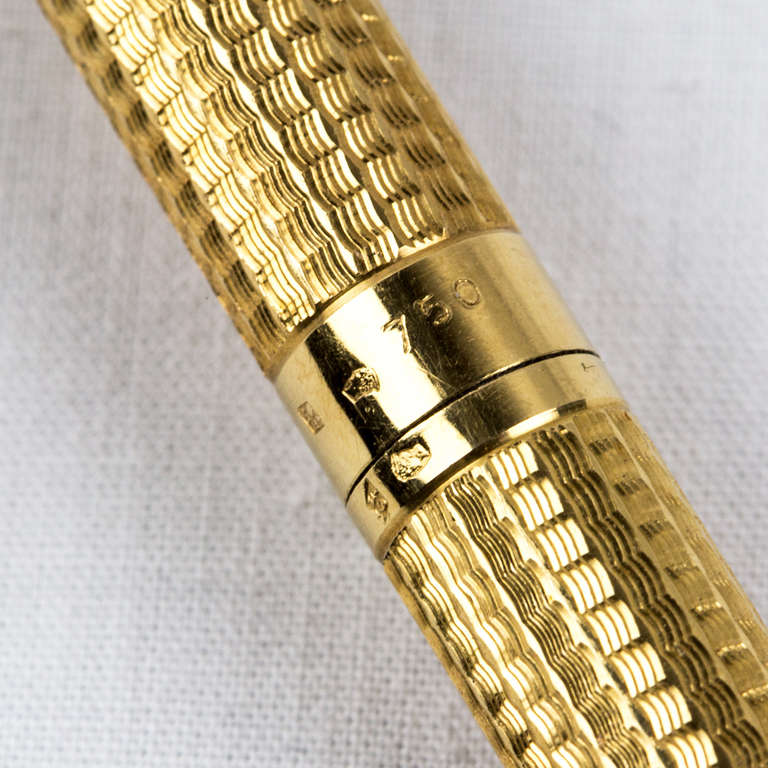 Mid-Century Modern 18K Yellow Gold Pen France at 1stDibs