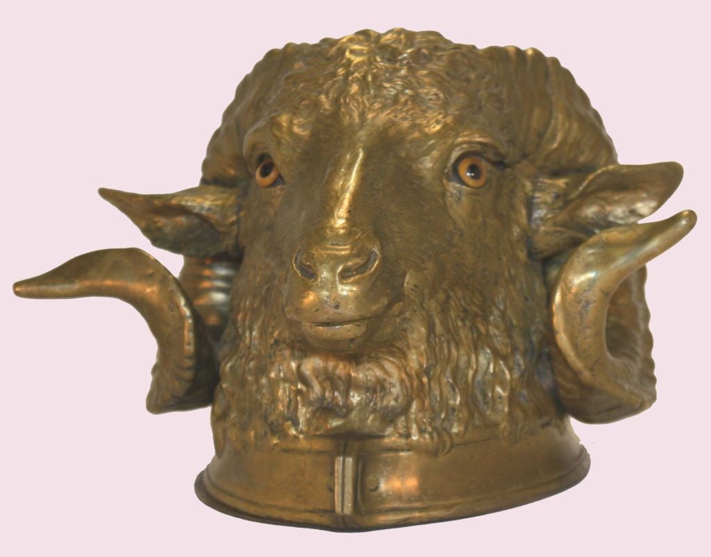 Bronze Inkwell Modelled as Ram's Head For Sale at 1stDibs | bronze rams ...
