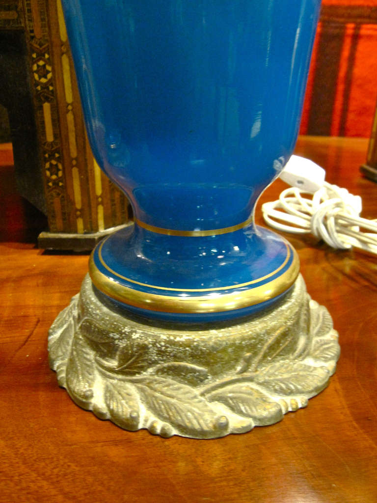 Pair of French Opaline Lamps at 1stDibs