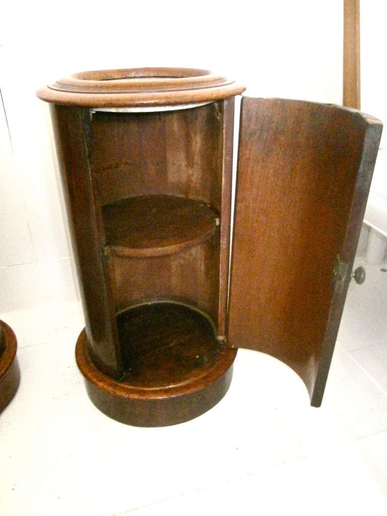 "Near" Biedermeier Round Bedside Cabinets at 1stDibs