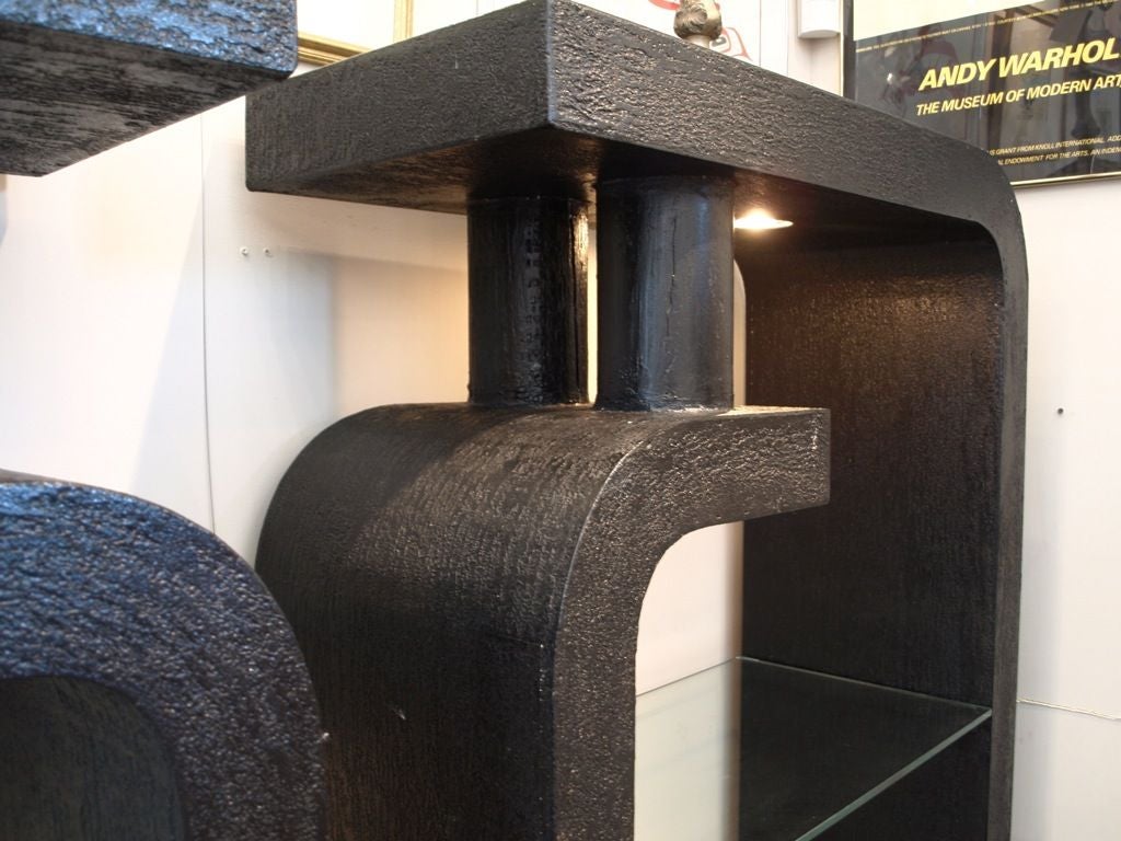 Pair of free standing Greek key's Wall Units at 1stDibs