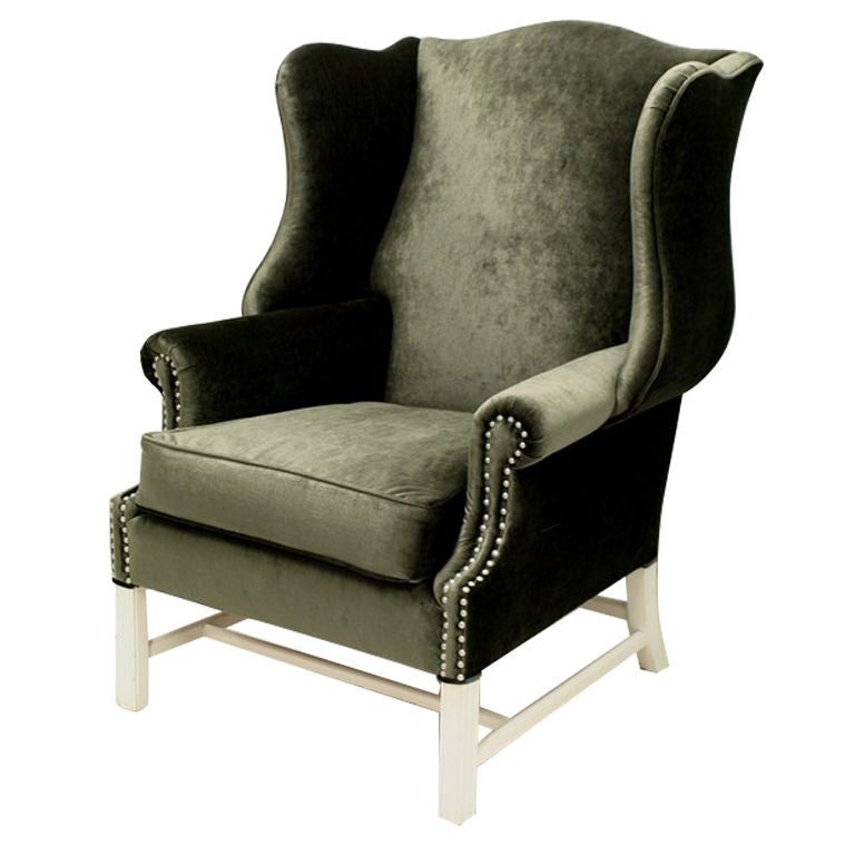 1960's Tall and Over sized wing back chair at 1stDibs