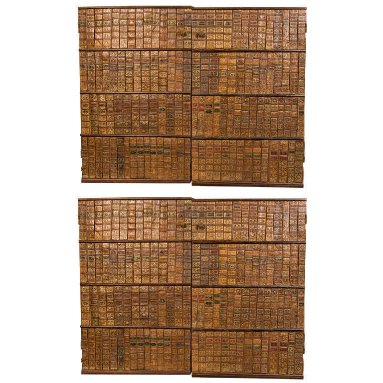 Early 18th century leather book binding panels For Sale at 1stDibs