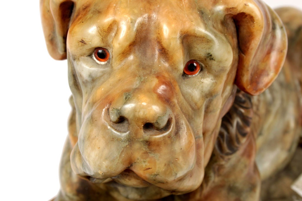 19th Century Carved Marble Dog at 1stDibs