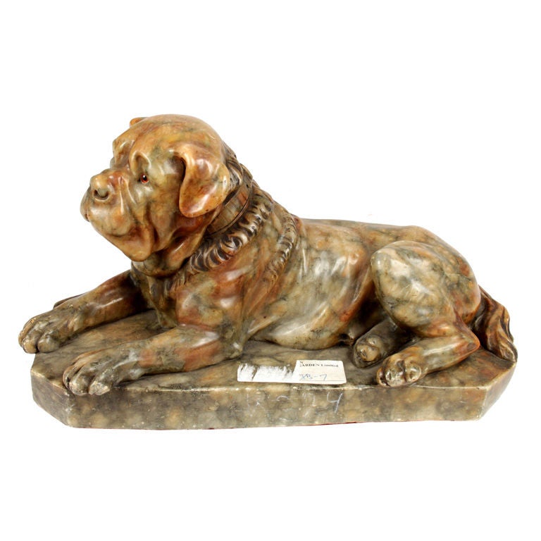 19th Century Carved Marble Dog at 1stDibs