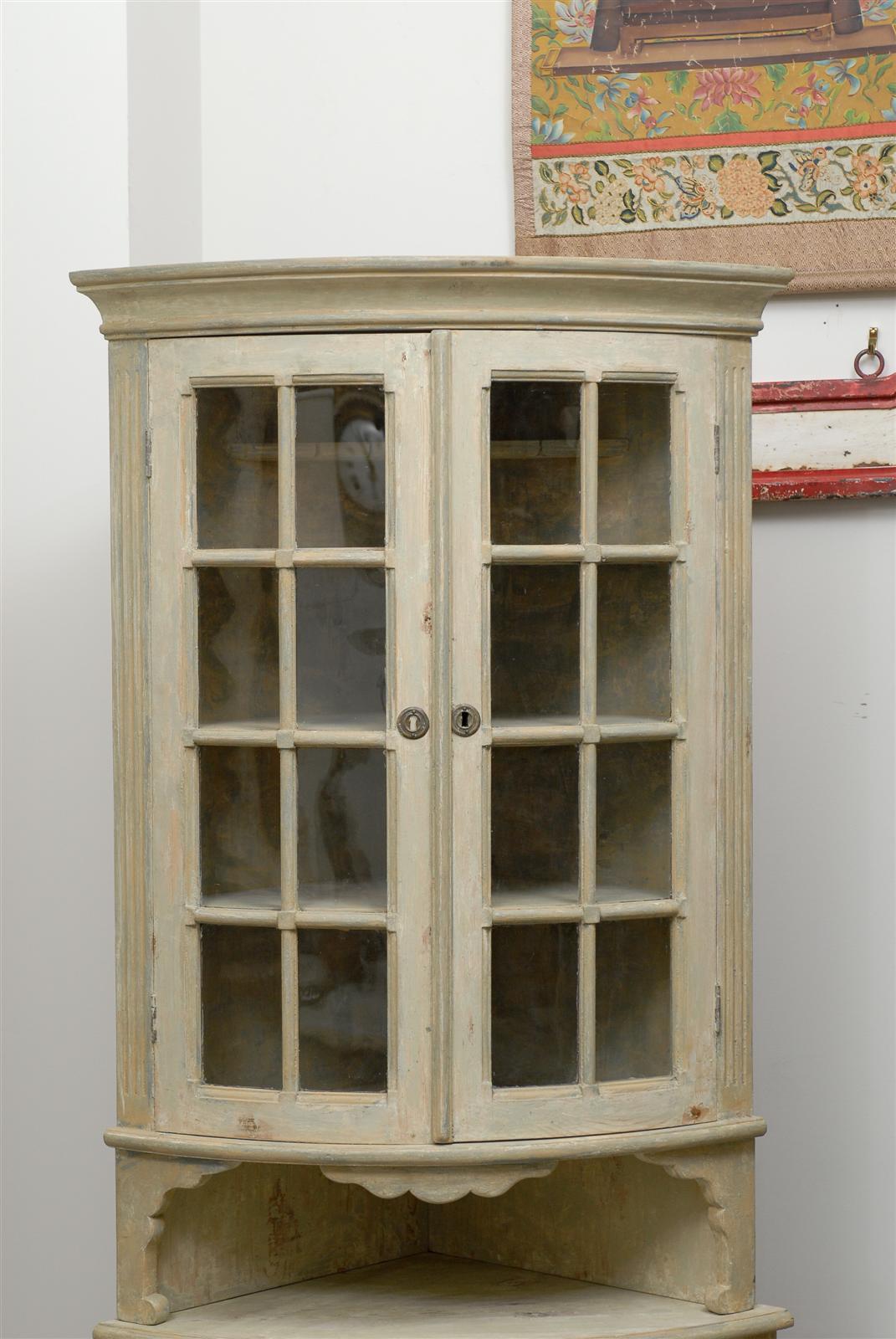 Swedish Period Gustavian Rounded Corner Cabinet, Late 18th-Early 19th ...
