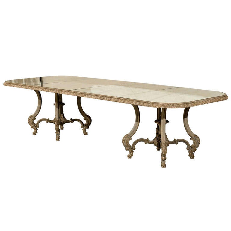 Italian Glass Top Table at 1stDibs