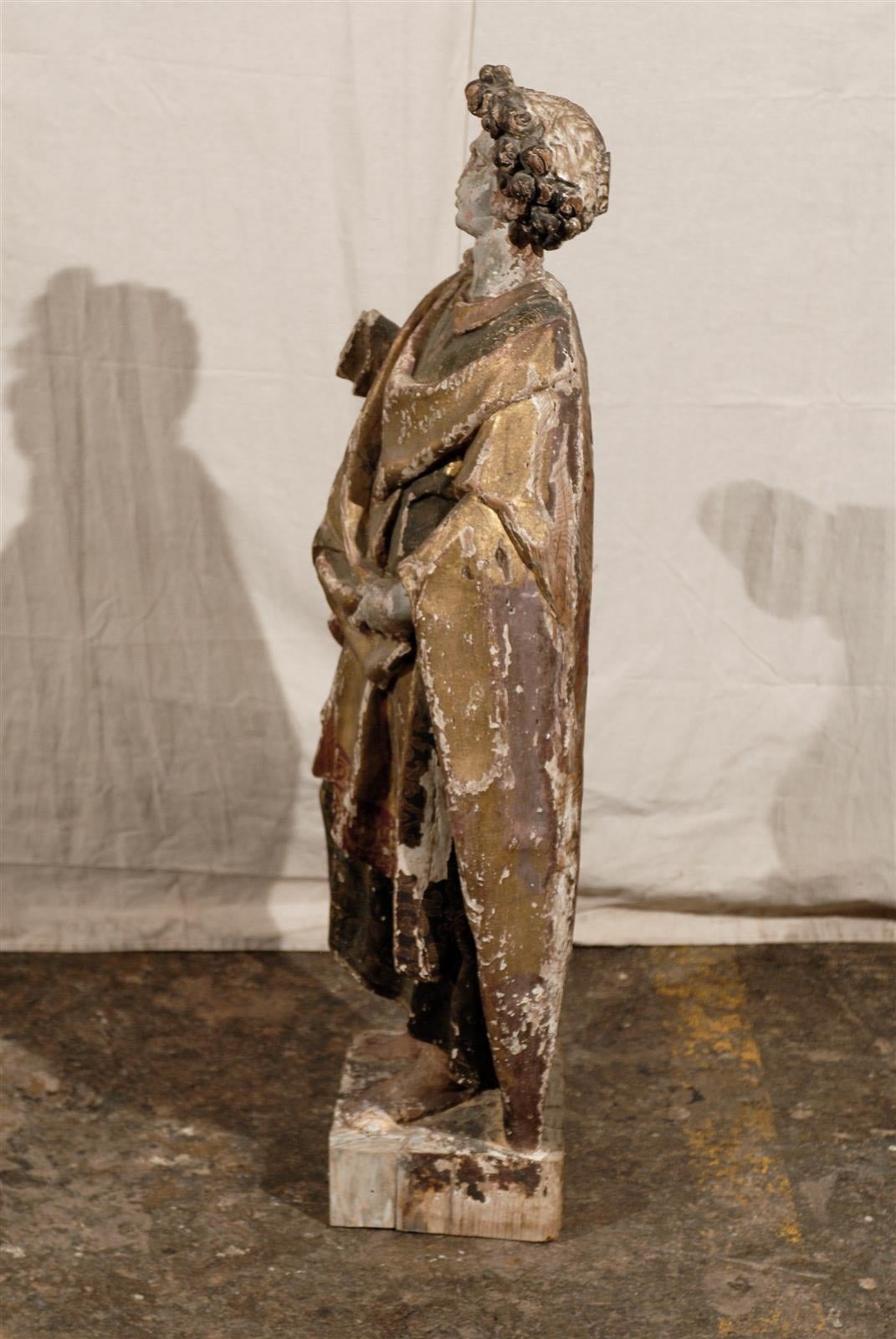 18th Century Italian Santos Statue, Large in Size with Rich Colors and ...