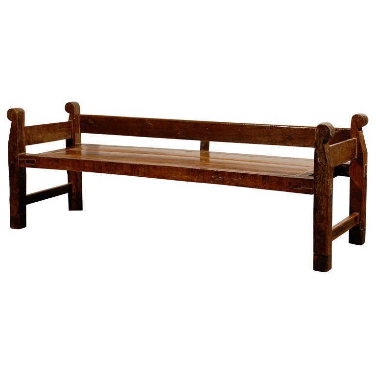 19th Century Hand-Carved Bench Made of Peroba Wood at 1stDibs