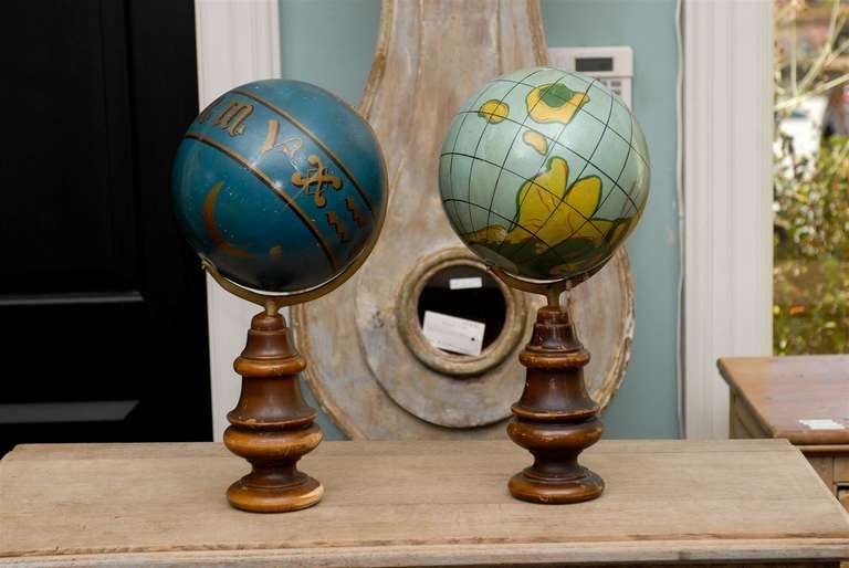 Pair of American Small Size Decorative Globes at 1stDibs