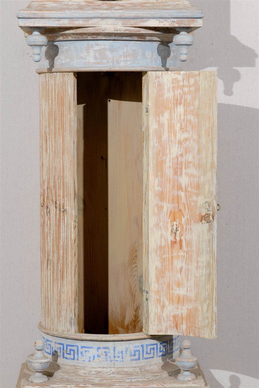 19th Century Swedish Clock with Greek Key Motif and Painted Swag at 1stDibs