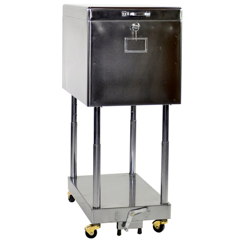 Vintage Steel Mobile File Cart at 1stDibs