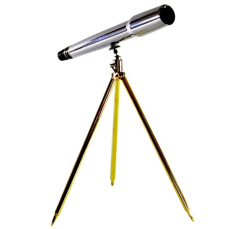 VIntage Spotting Scope on Brass Tripod at 1stDibs | antique spotting scope