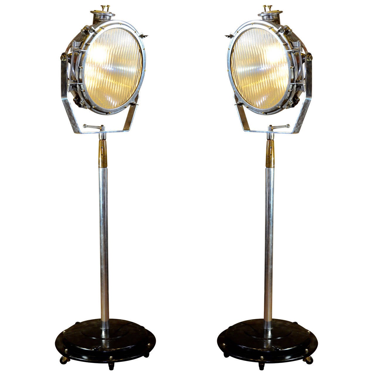 Pair of Vintage Military Spotlights at 1stDibs