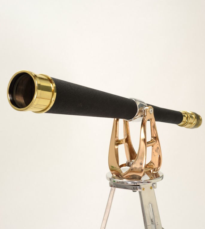 WWII 16 X US Naval Telescope on a Aluminum Triopd at 1stDibs