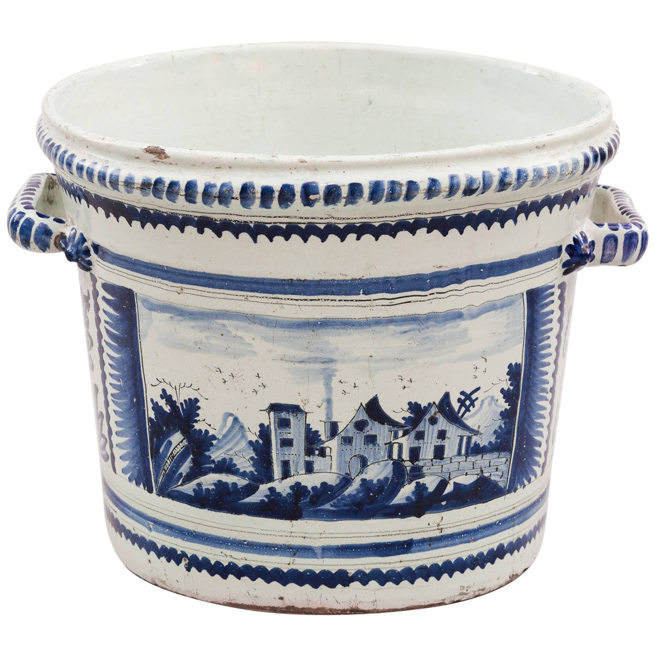18th Century Blue And White Faience 'Pot A Oranger' at 1stDibs
