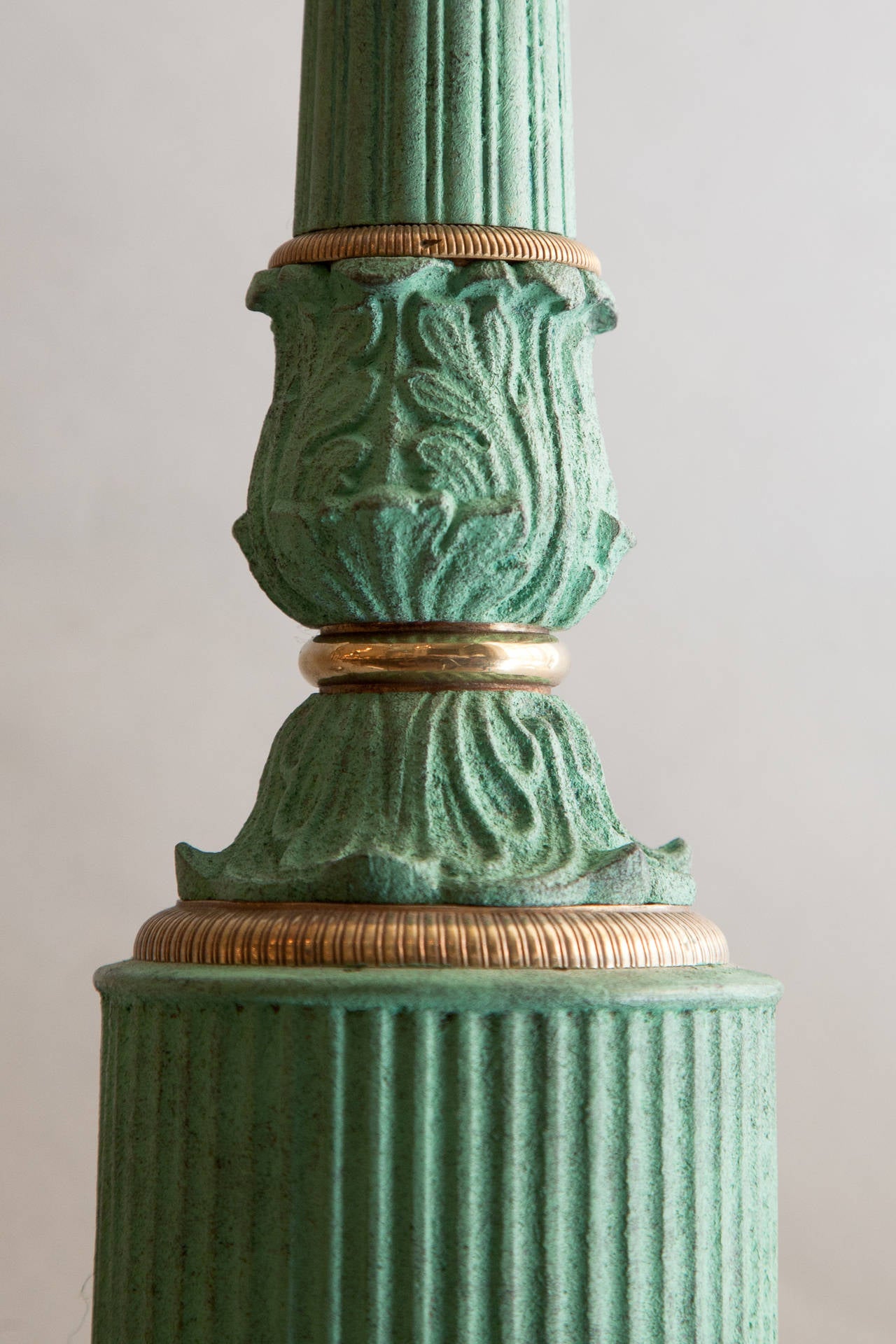 Restauration Verdigris Brass and Bronze Table Lamp For Sale at 1stDibs