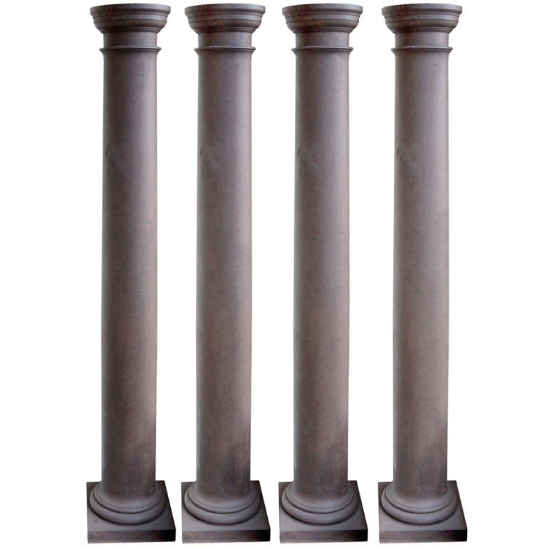 Set of Four Cast Iron Columns C. 1820 at 1stdibs