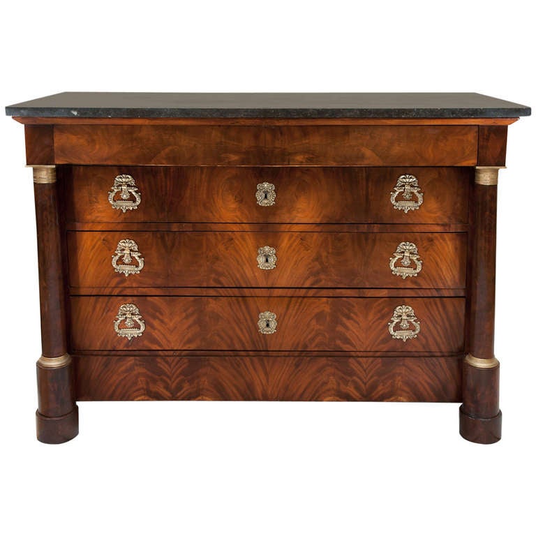 Restauration Flame Mahogany Commode at 1stDibs