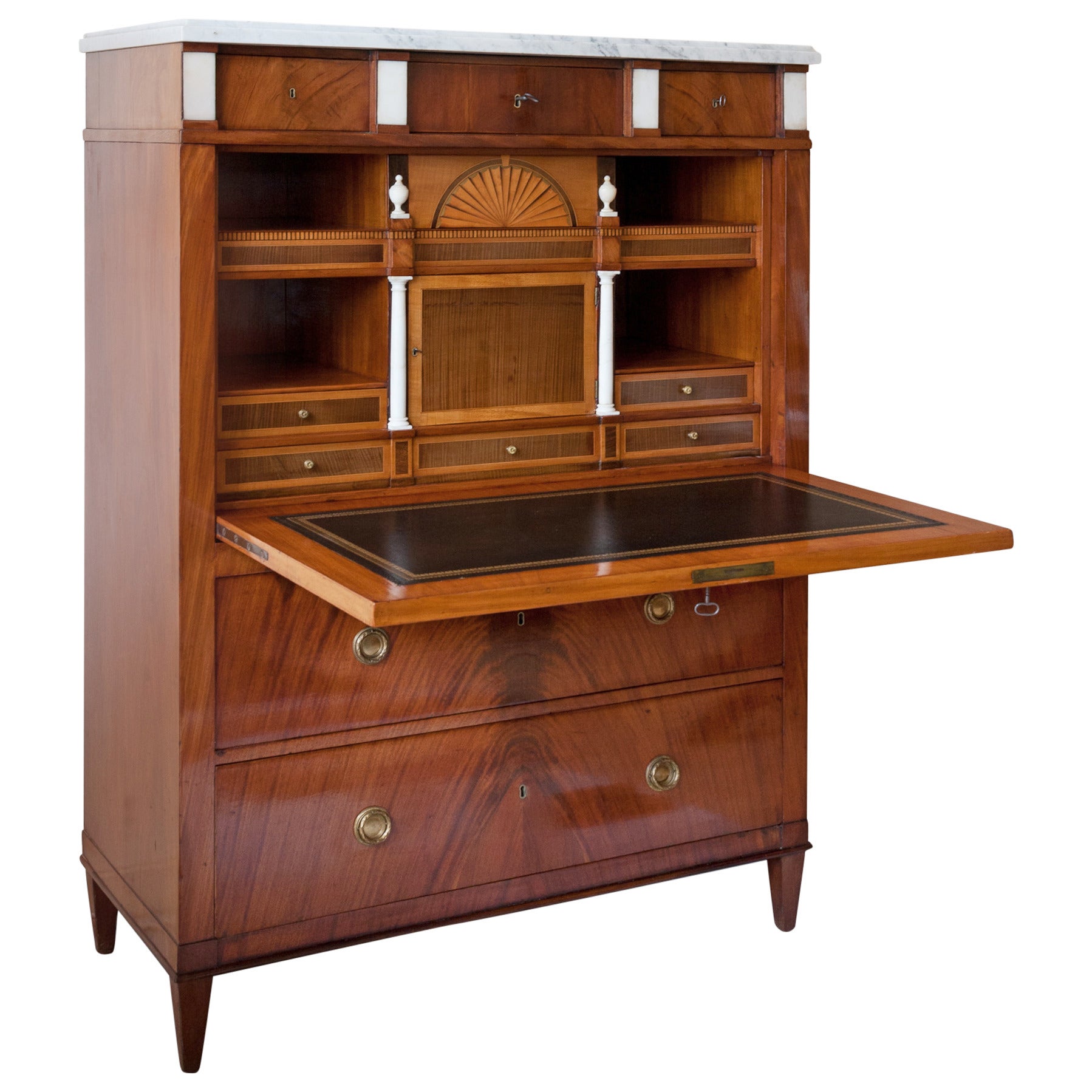 Flame Mahogany Directoire Secretaire at 1stDibs