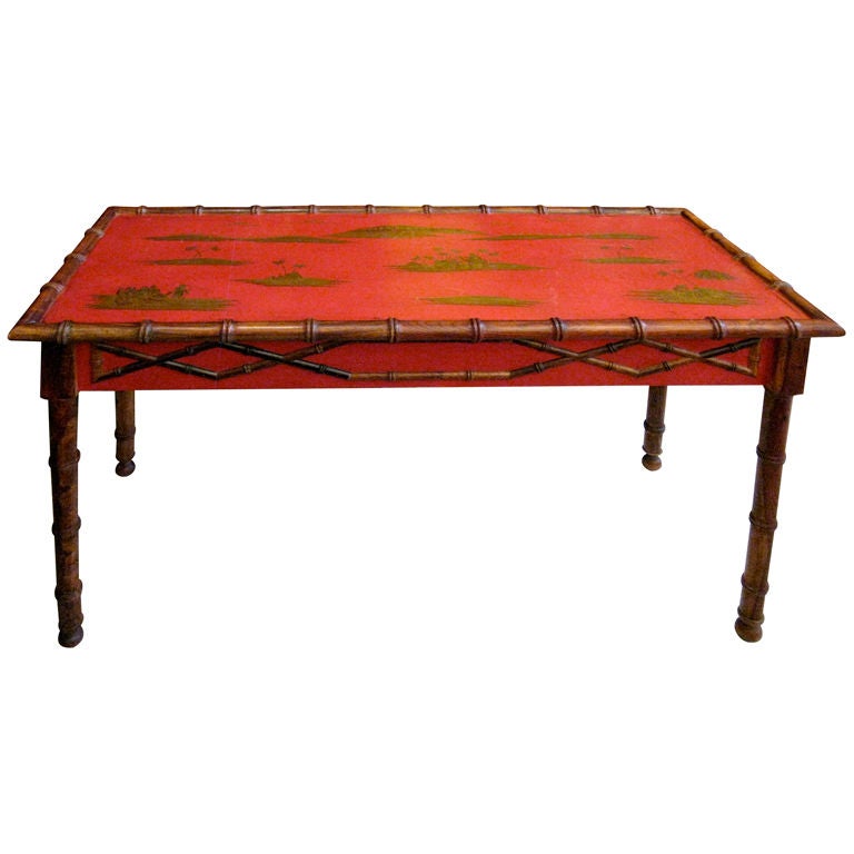 English Early 20th Century Chinese Style Painted Table at 1stDibs