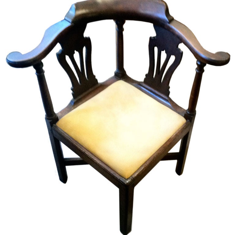 English Georgian Mahogany Corner Chair at 1stDibs