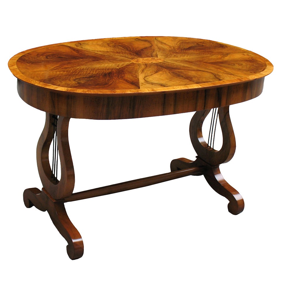 Important Biedermeier Lyre-Based Table at 1stDibs