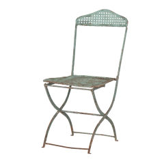 Antique Iron Folding Chair at 1stDibs