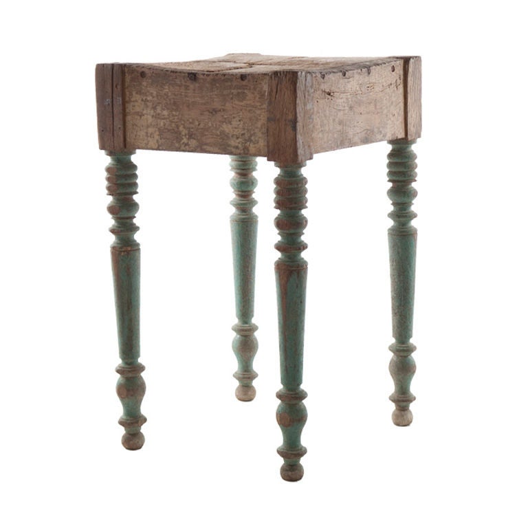 Antique Butcher Block Table at 1stDibs