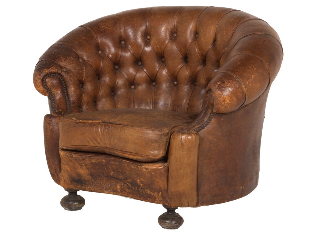 Vintage Leather Club Chair at 1stDibs