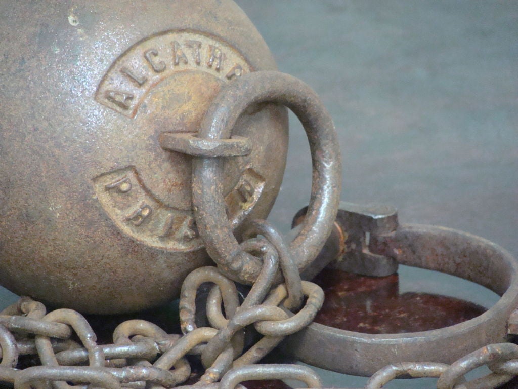 Alcatraz prison ball with leg shackles (ball and chain) For Sale at ...