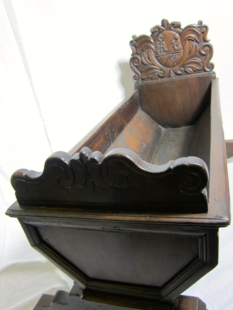 18th Century European Carved Wood Rocking Cradle at 1stDibs