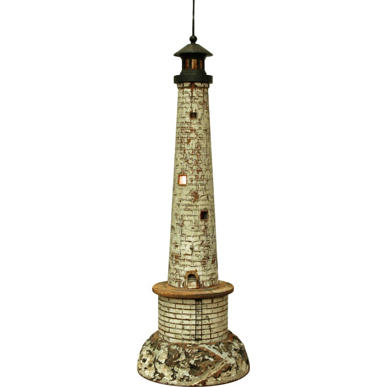 Vintage Folk Art Lighthouse at 1stDibs
