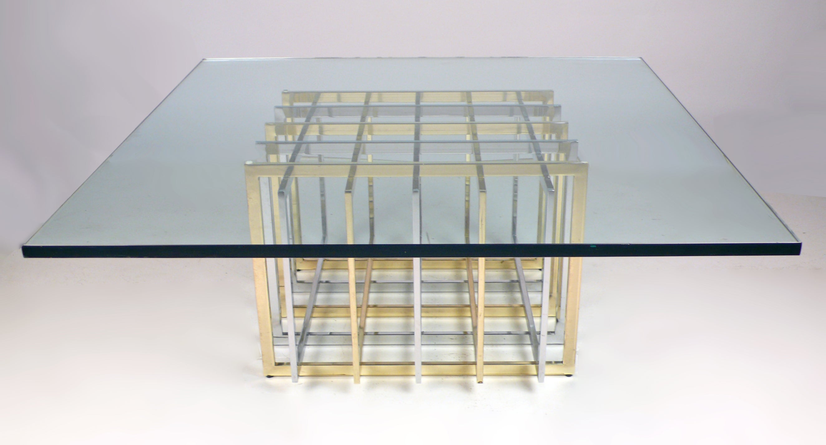 Milo Baughman Glass Top Cocktail Table at 1stDibs